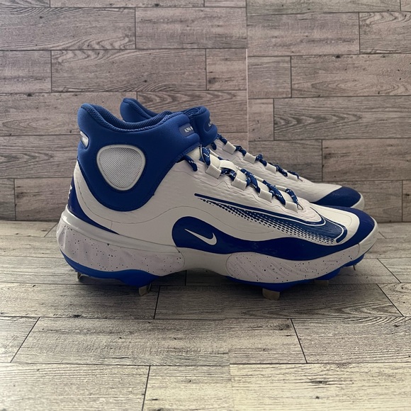 Nike | Shoes | Nike Blue And White Hightop Cleats | Poshmark